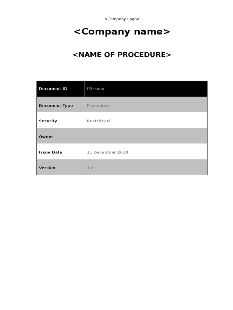 ISMS Procedure Template | PDF | Computing | Computing And Information ...