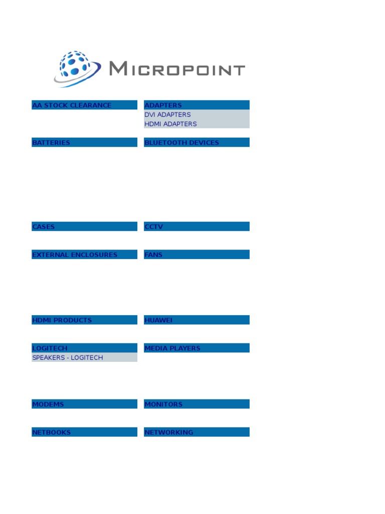 Micropoint Sa - Midrand Pricelist | PDF | Tablet Computer | Hdmi