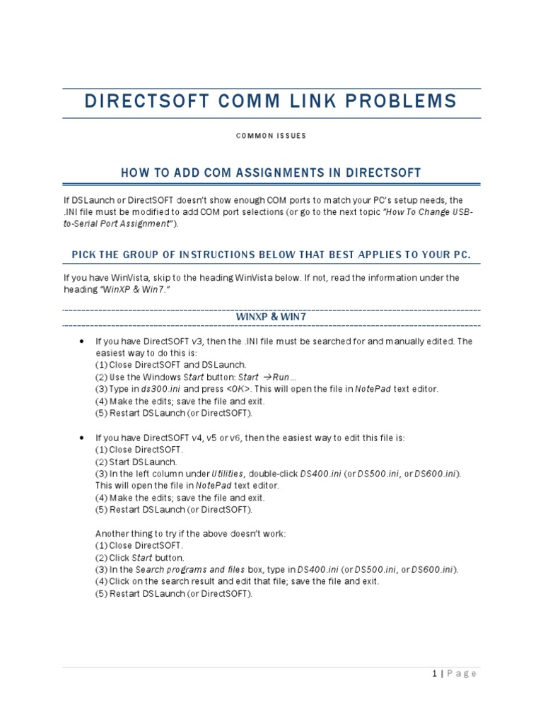 DirectSOFT Comm Link Problems | PDF | Programmable Logic Controller ...