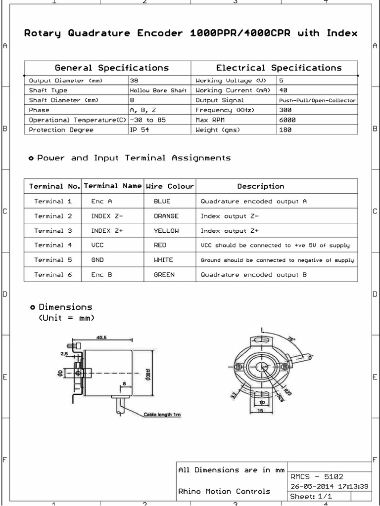 Rmcs-5102 Encoder 1000ppr | PDF