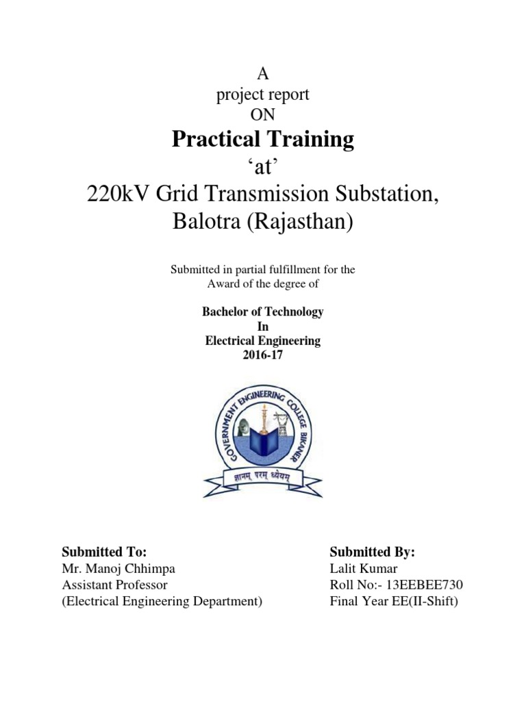 Final Year Electrical Gss Report | PDF | Electrical Substation ...