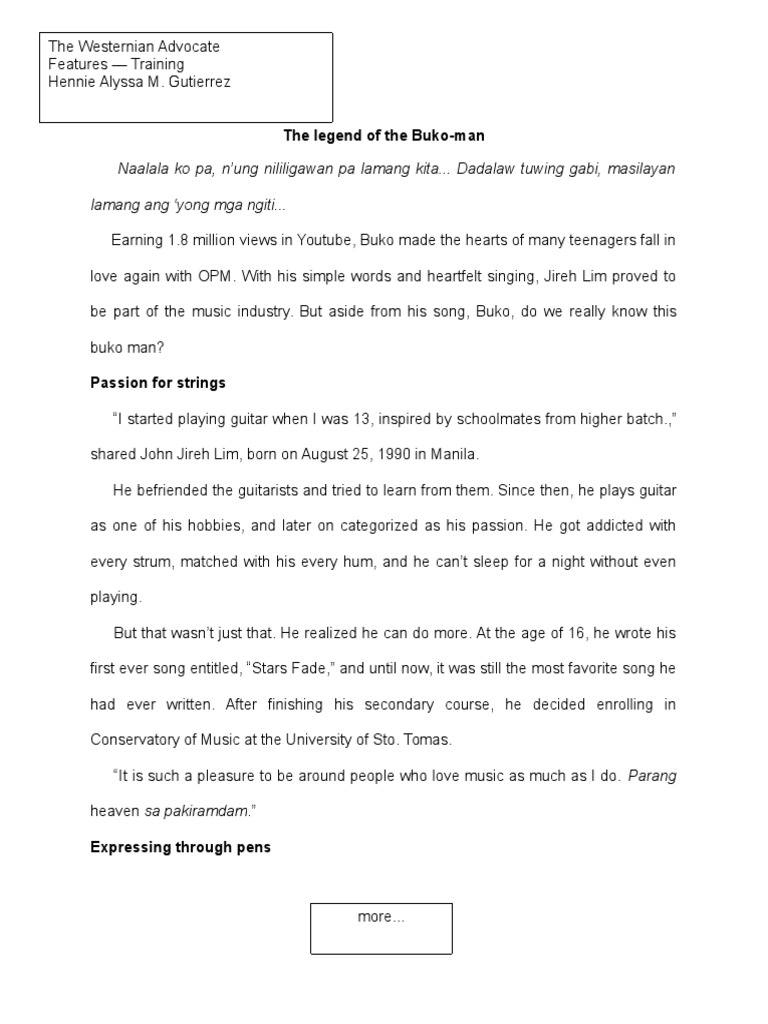 The Legend of The Buko-Man: Lamang Ang Yong Mga Ngiti.. | PDF ...