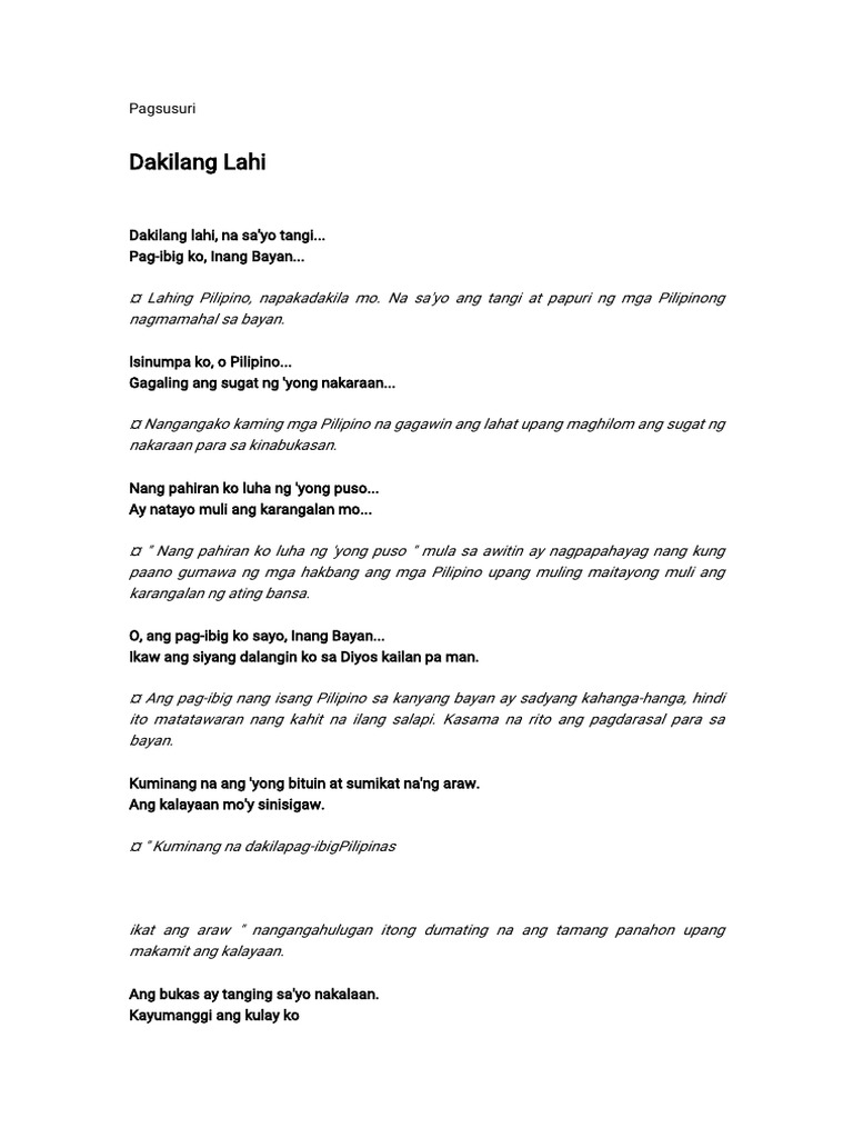 Dakilang Lahi Fi | PDF