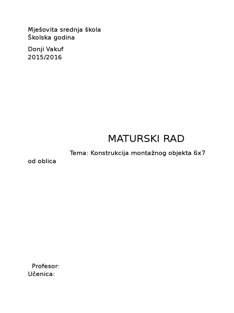 Maturski Rad | PDF