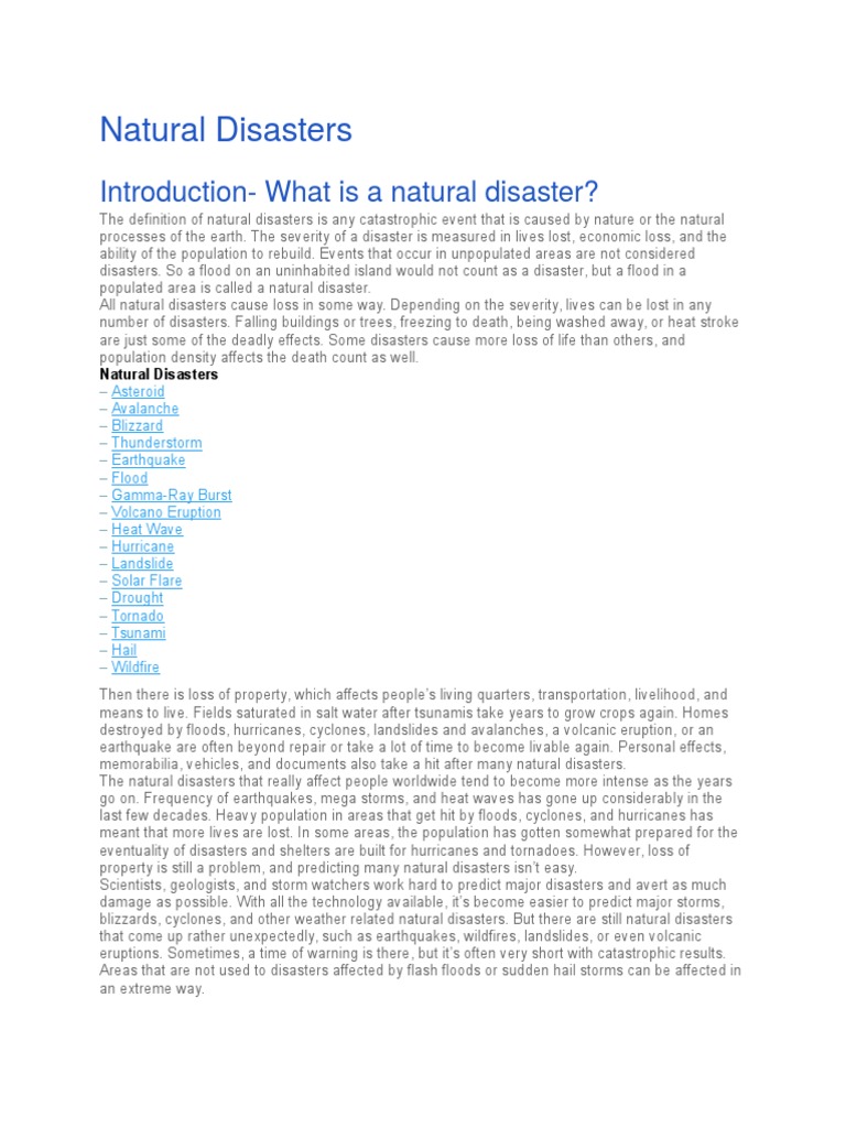 Natural Disasters | PDF | Natural Disasters | Natural Hazards