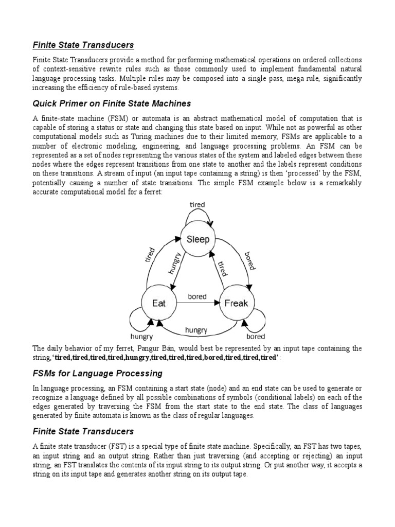 Finite State Transducers | PDF | Discrete Mathematics | Models Of Computation