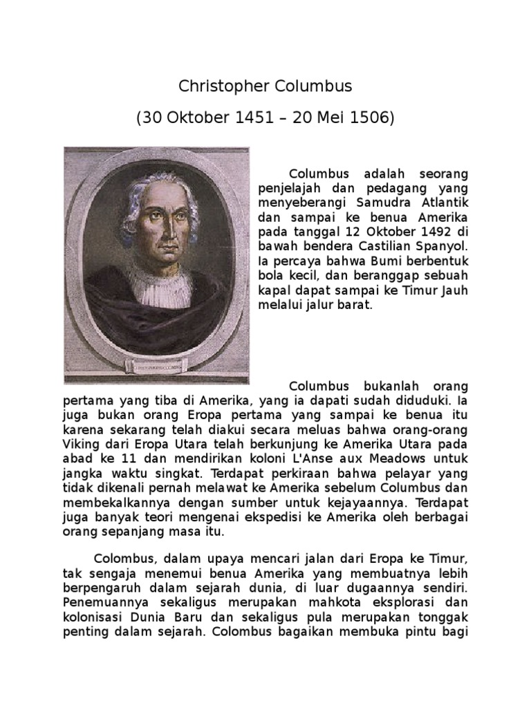 Biografi Singkat Christopher Columbus | PDF