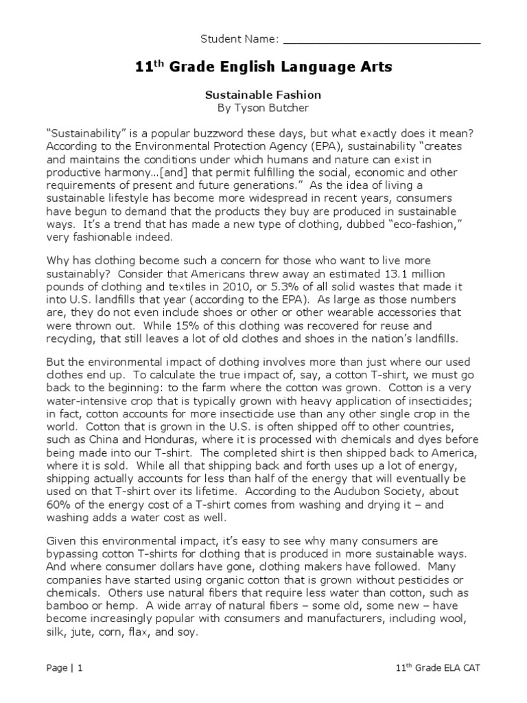 11th Grade Ela Cat | PDF | Invasive Species | Recycling