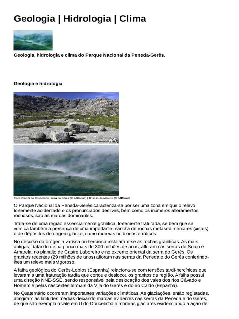 Geologia - Hidrologia - Clima | PDF | Geleira | Terreno