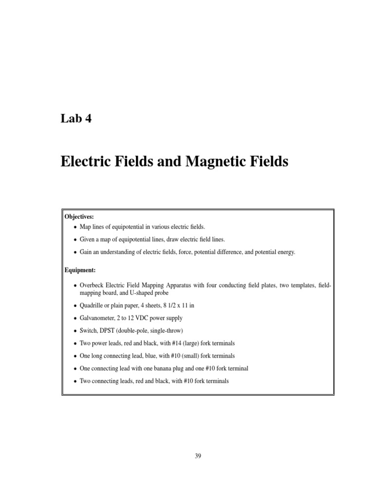 Lab 4 Electric Fields and Magnets | PDF | Compass | Force
