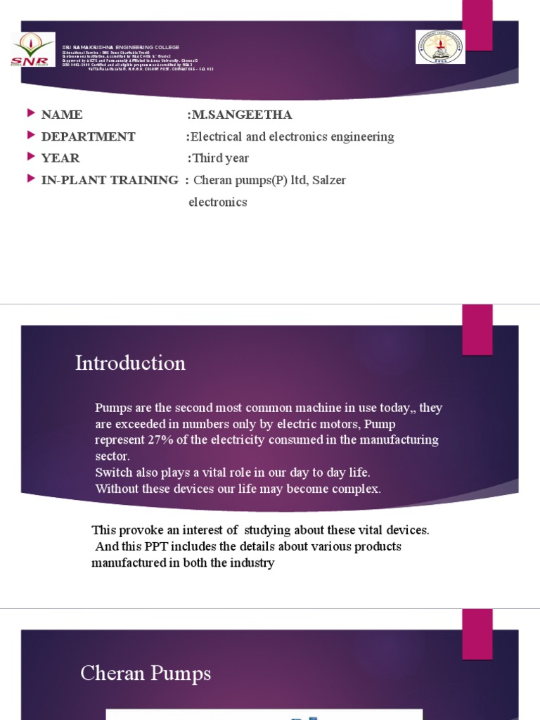 Ipt Report (Sample) | PDF | Switch | Pump