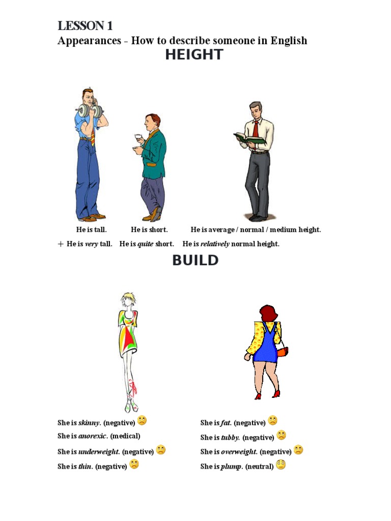 Describing Physical Appearance in English | PDF