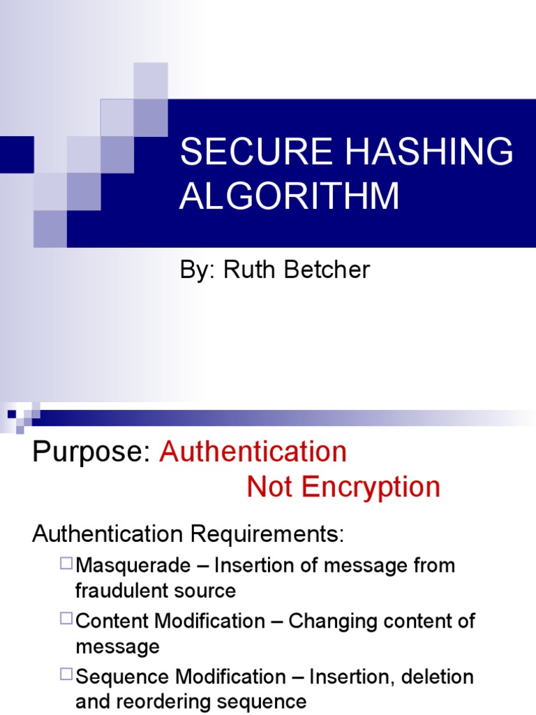 Secure Hashing Algorithm | PDF | Secrecy | Algorithms