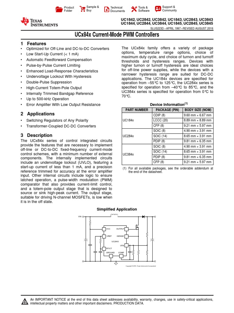 Uc 3842 | PDF | Amplifier | Capacitor
