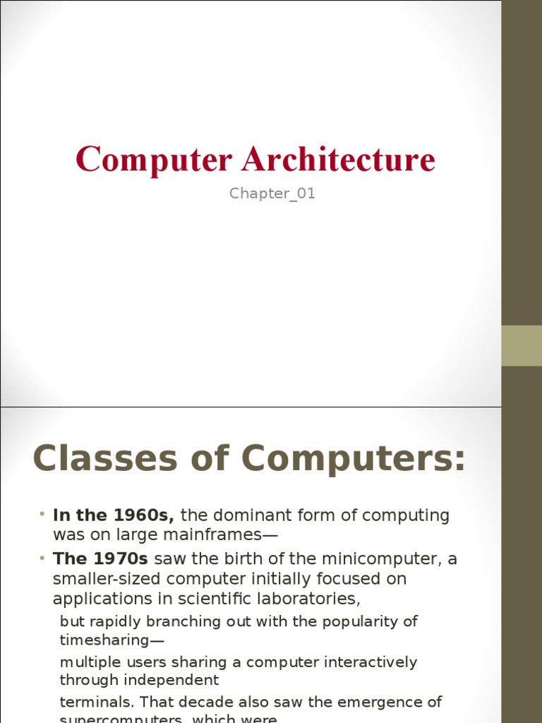 Computer Architecture: Chapter - 01 | PDF | Server (Computing ...