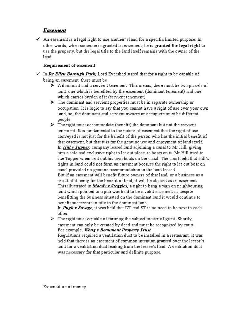 Easement | Easement | Lease