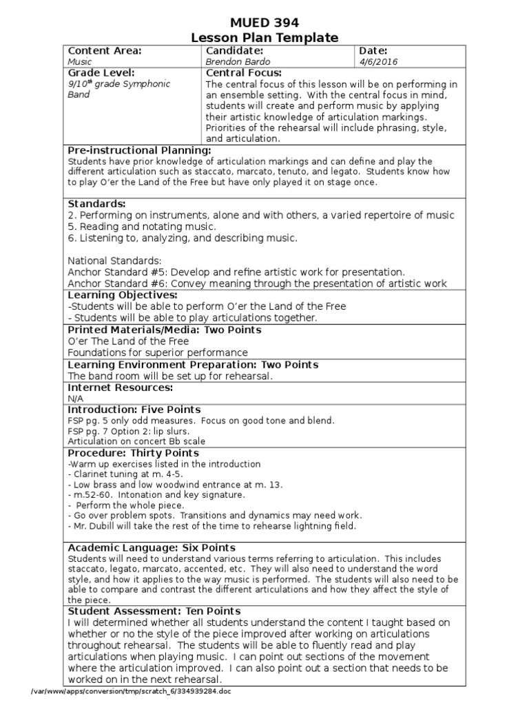 Lesson Plan 1st Observation | PDF | Lesson Plan | Cognition