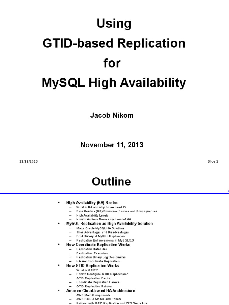 GTID Based Replication For MySQL High Availability 0570 | PDF | Replication (Computing) | My Sql