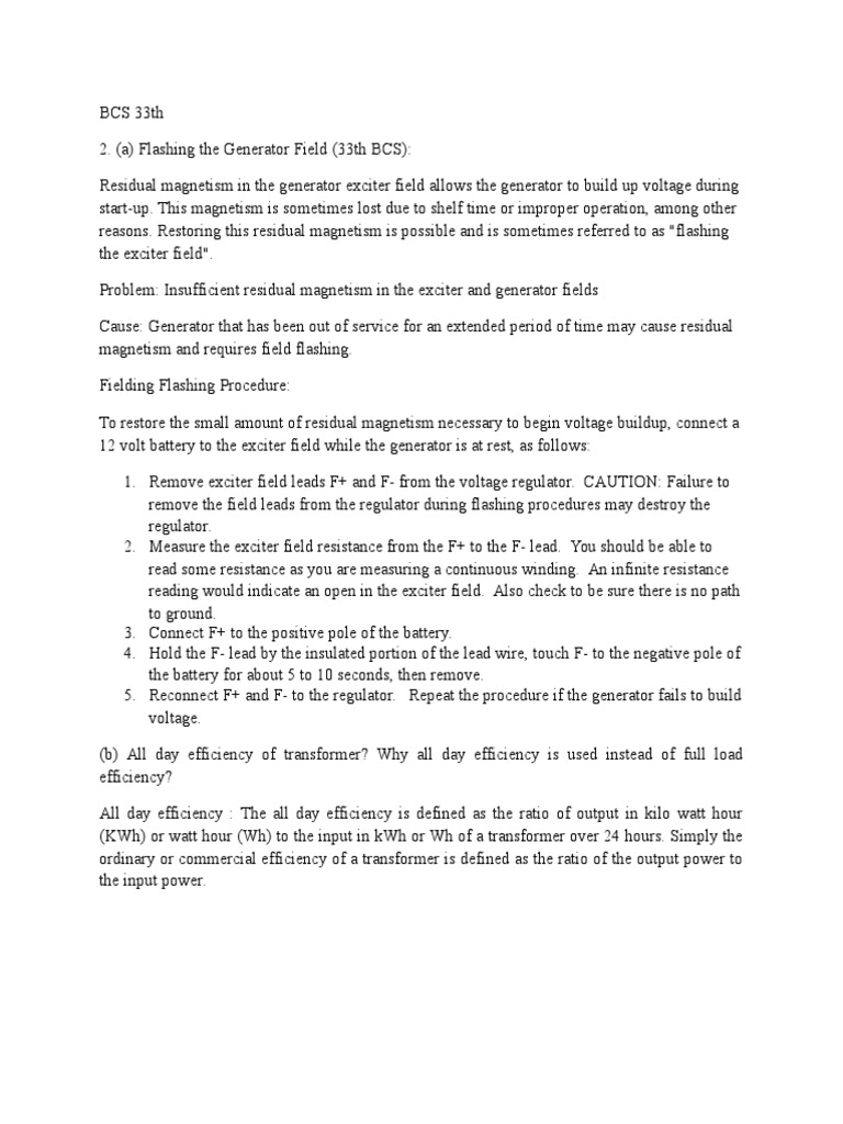 Field Flashing | PDF | Transformer | Electric Generator