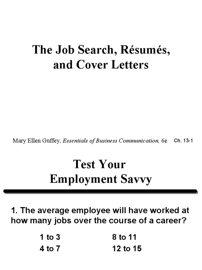 The Job Search, Résumés, and Cover Letters | PDF | Résumé | Business ...