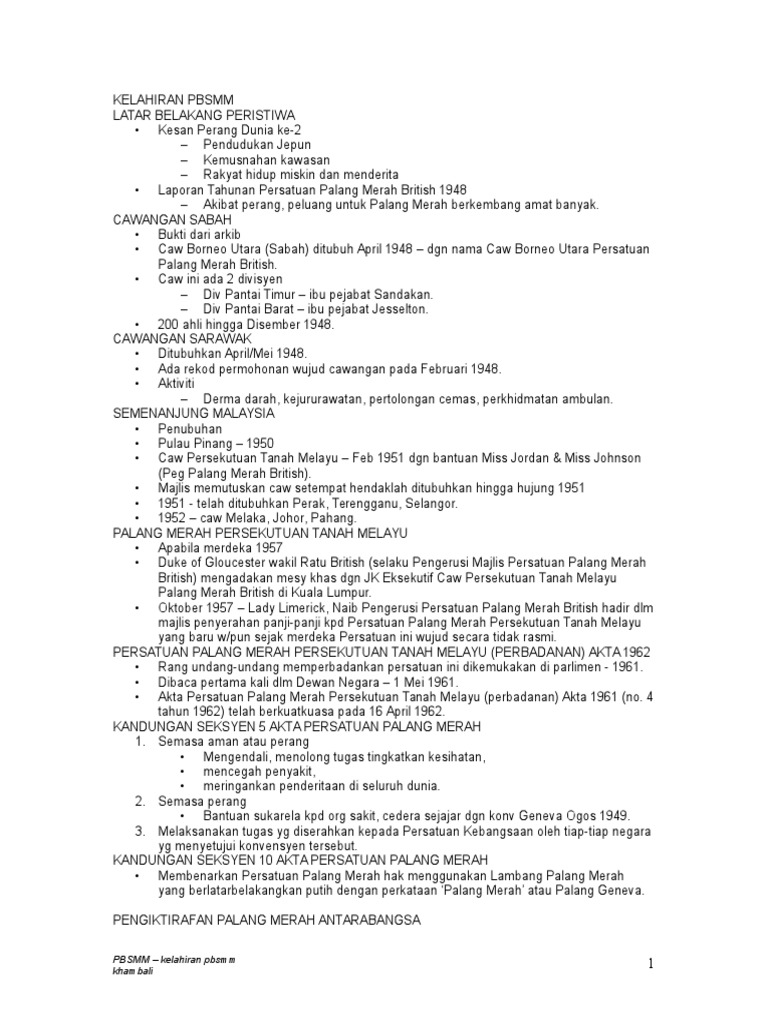 Kelahiran PBSMM | PDF