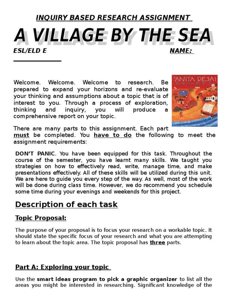 Inquiry Based Research Assignment: Description of Each Task | PDF ...