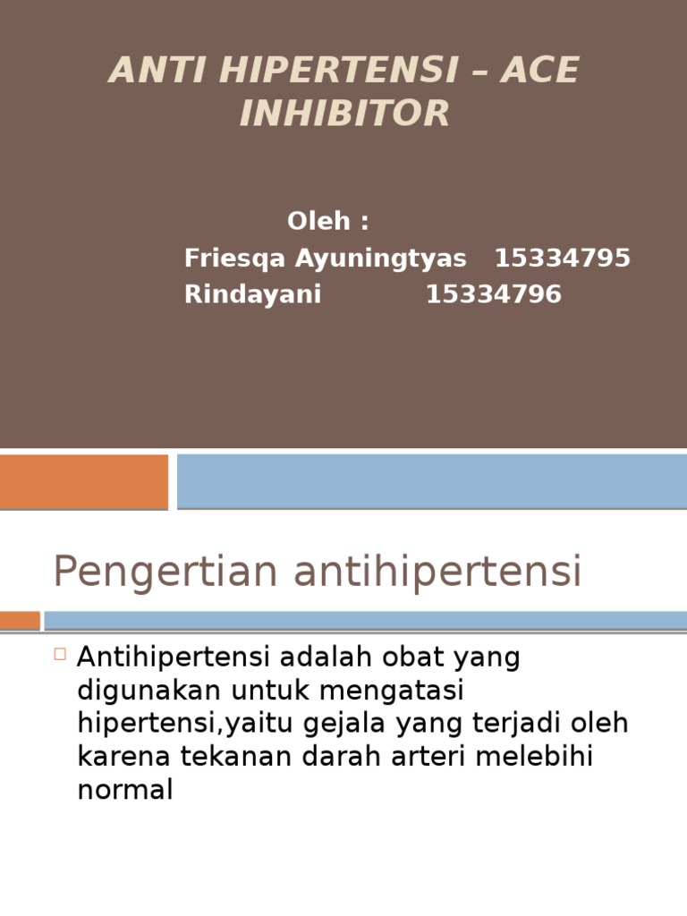 Antihipertensi Ace Inhibitor | PDF