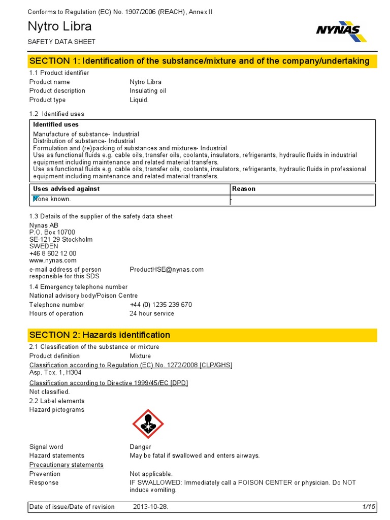 10.Nytro_Libra_SE_EN_SDS.pdf | Personal Protective Equipment | Chemistry