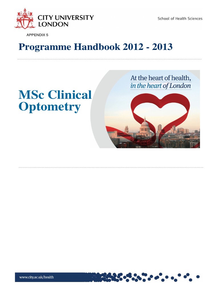 13 Programme Handbook MSC Clinical Optometry Feb 13 | PDF | Optometry ...