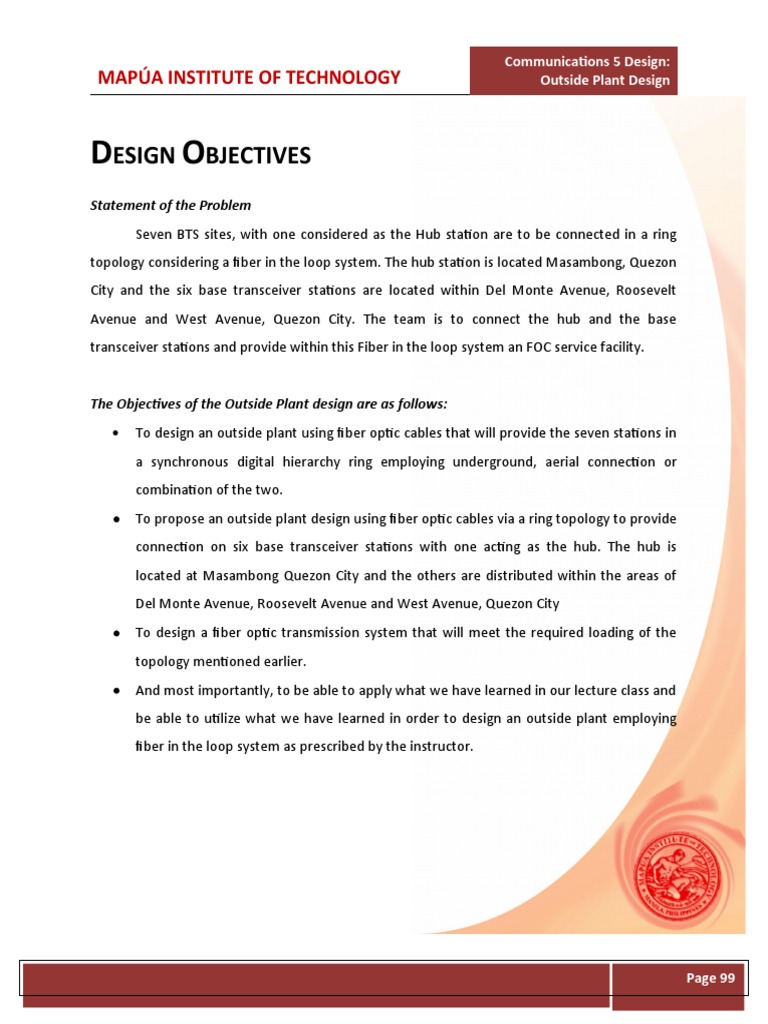 Final Documentation - Outside Plant Design | PDF | Decibel | Network ...