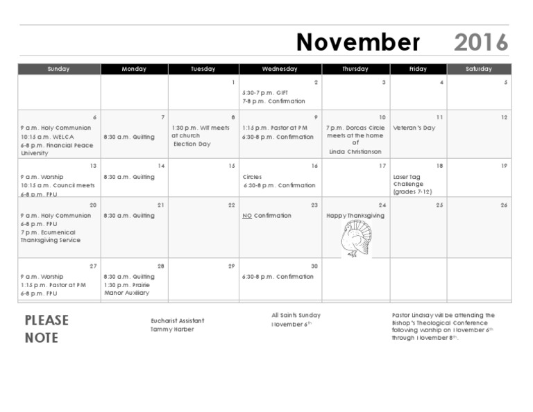 November Calendar | PDF