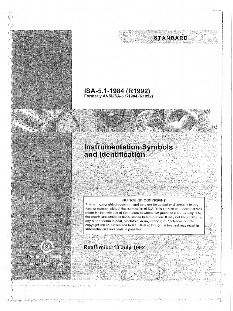 Isa 5-1 Instrumentation Symbols and Identification PDF | PDF