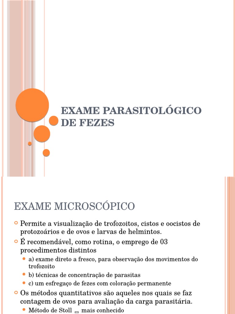 Aula 6 - Exame Parasitológico de Fezes 2 | PDF