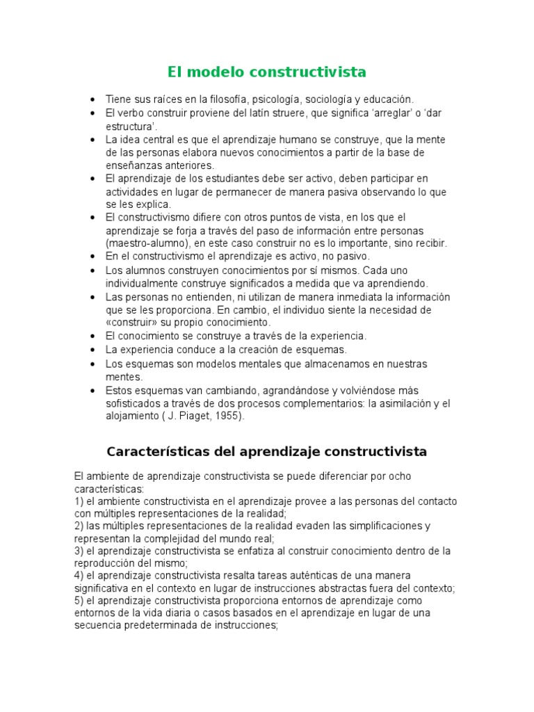 El Modelo Constructivista | PDF