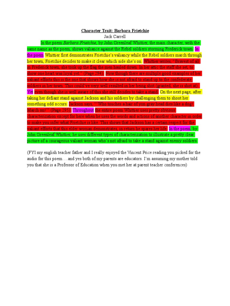 Characteranalysisweebly | PDF