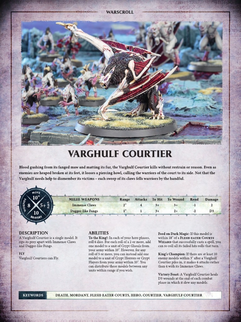 Aos Warscroll Varghulf Courtier en | PDF