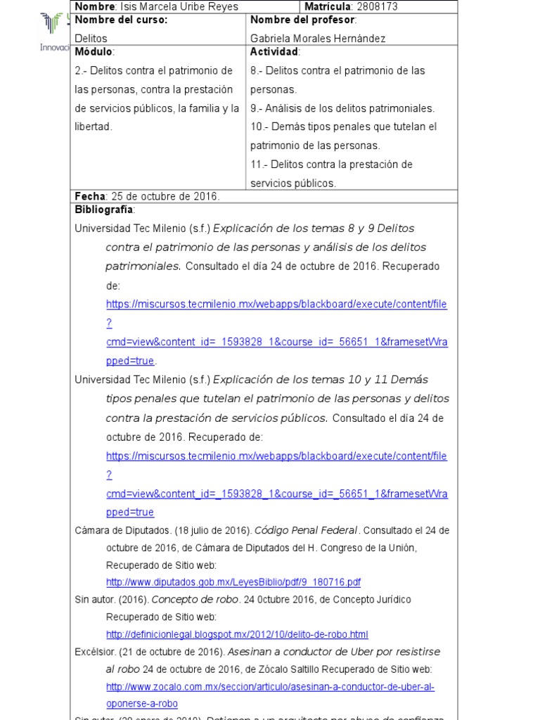 E3-Isis Marcela Uribe Reyes | PDF | Robo | Propiedad