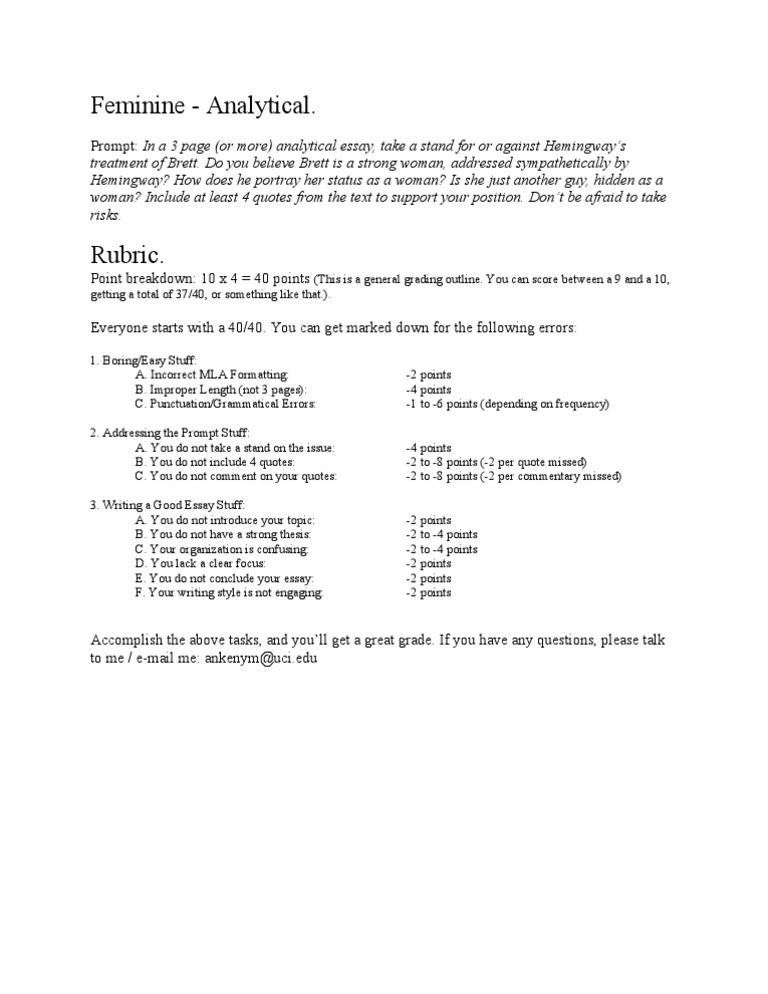 Analytical Rubric | PDF