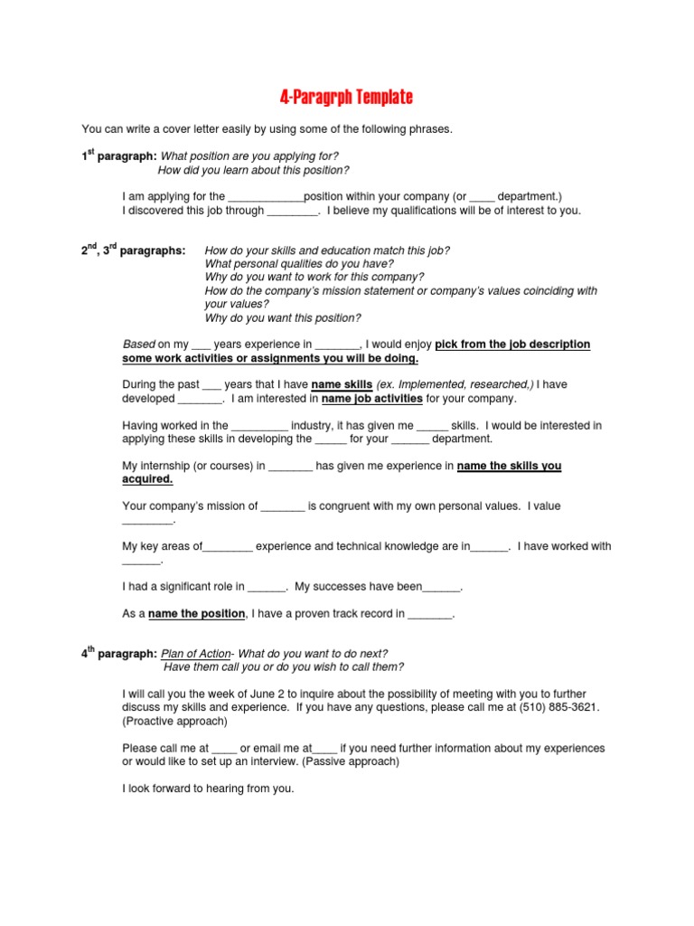 4 Paragraph Template | PDF