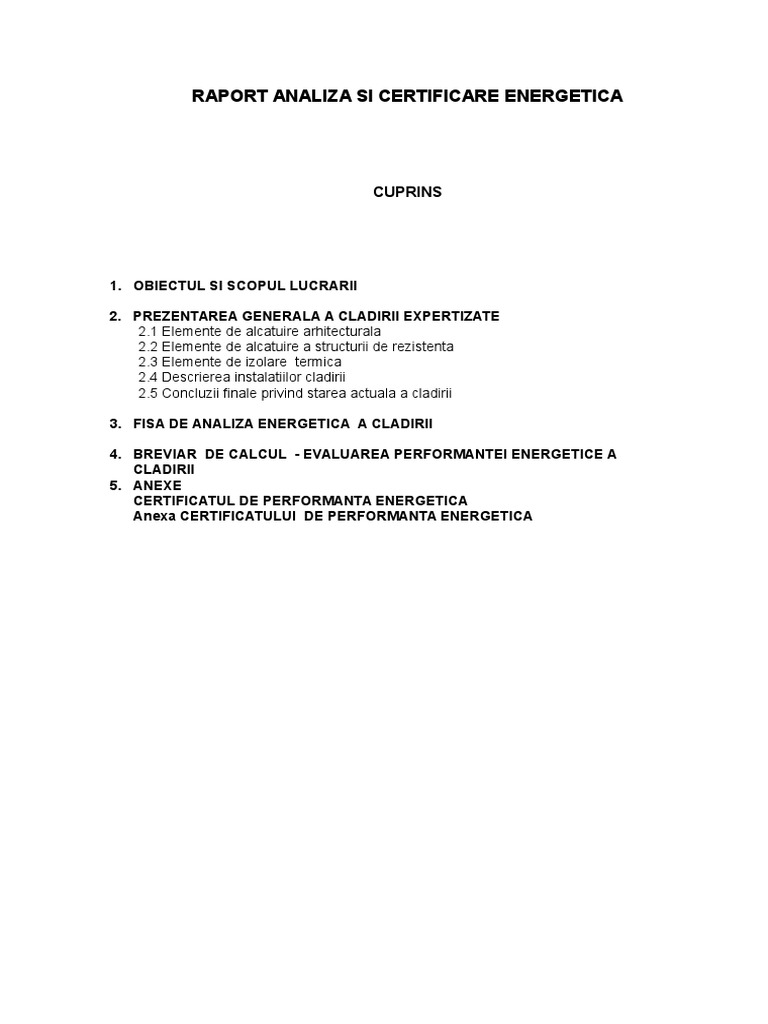 Raport Certificare Energetică | PDF | Technology & Engineering