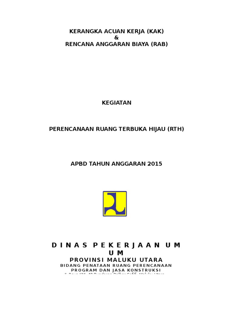 Perencanaan RTH Sofifi 2015 | PDF