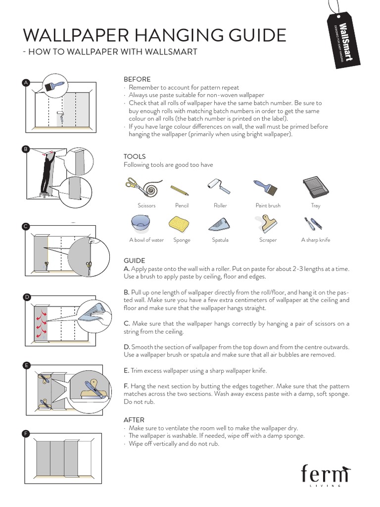 Wallpaper Hanging Guide: - How To Wallpaper With Wallsmart | PDF