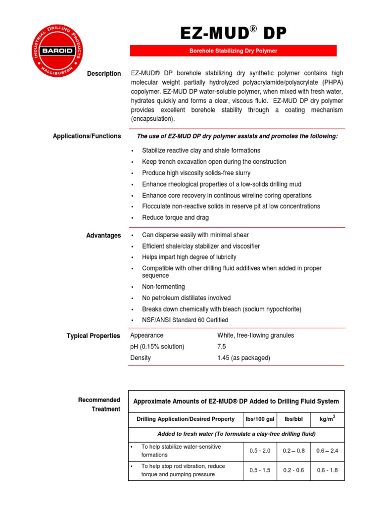 Ez-Mud DP | PDF | Chemical Substances | Chemistry
