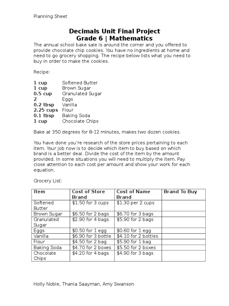 Planning Sheet | PDF