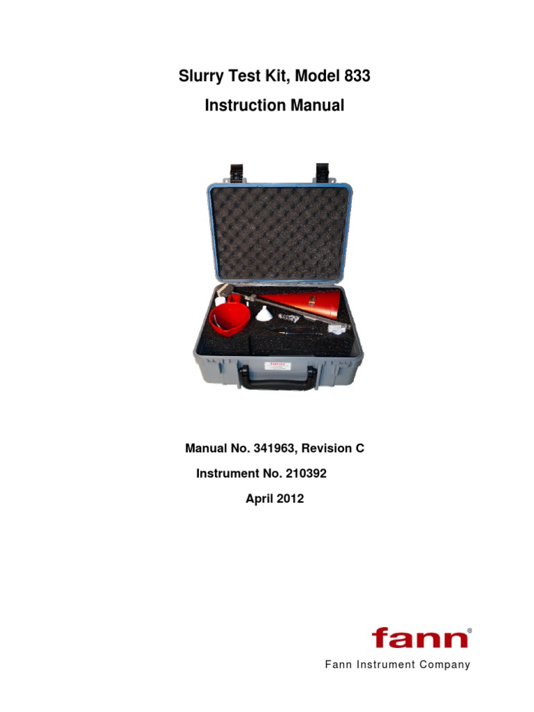 FANN SLURRY TEST KIT Slurry Test Instructions | PDF | Calibration ...