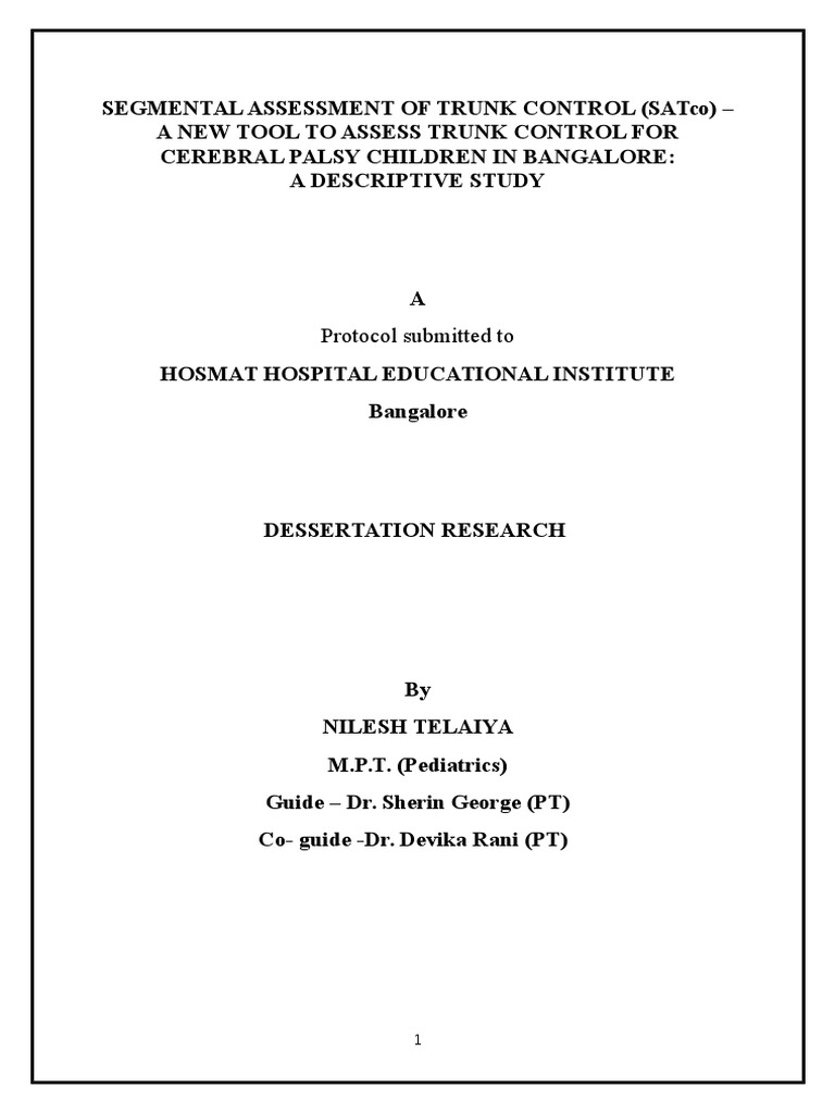Trunk Control Test | PDF