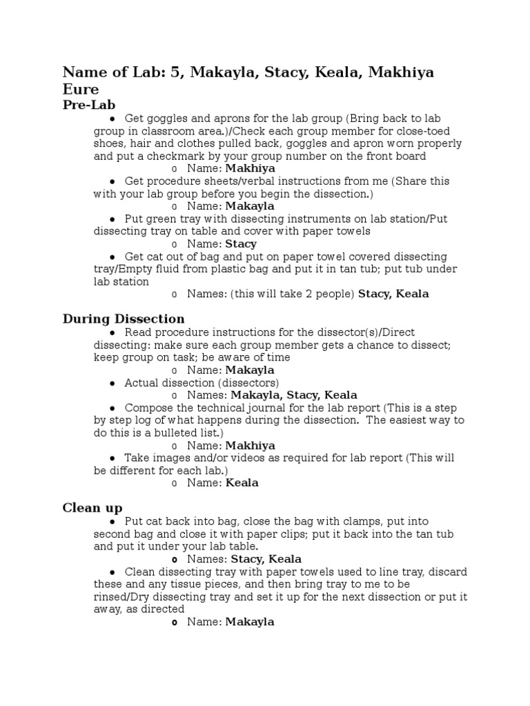 Name of Lab: 5, Makayla, Stacy, Keala, Makhiya Eure | PDF