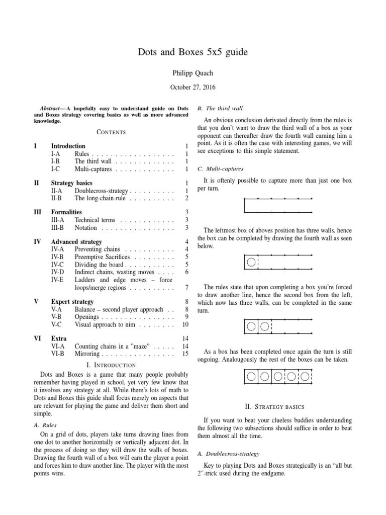 Dots Boxes 5x5 Guide | PDF | Board Games | Competitive Games
