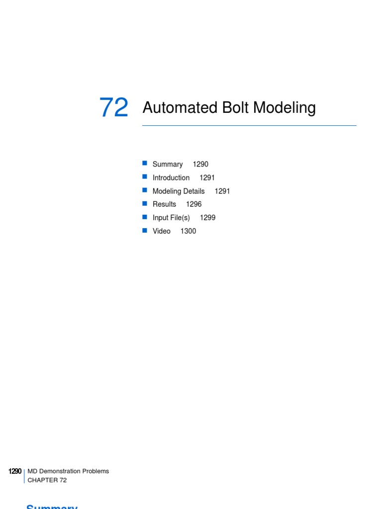 Chapter 72: Automated Bolt Modeling | PDF | Screw | Elasticity (Physics)