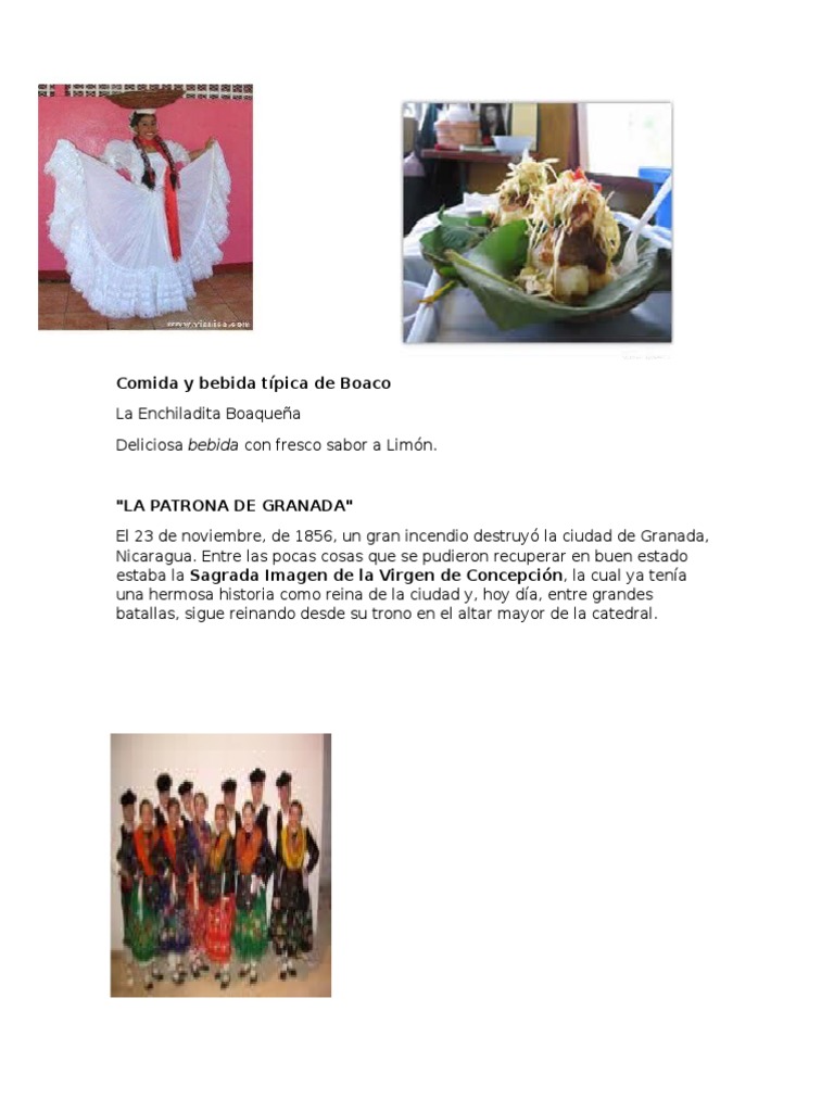 Comida y bebida típica de Boaco | PDF